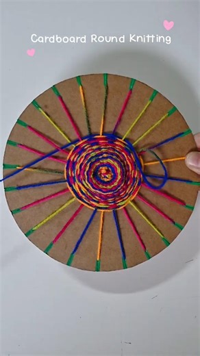 DIY Easy Yarn Coasters 🧶 How to Weave on a Cardboard Loom for Beginners #diy #Upcycling #craft