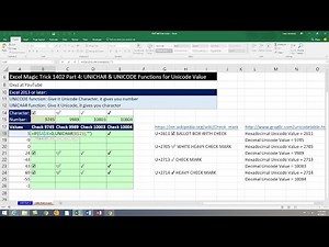 Excel Magic Trick 1402 Part 4: UNICHAR & UNICODE Functions for Unicode Value