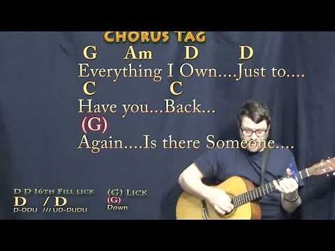Everything I Own (Bread) Strum Guitar Cover Lesson with Chords/Lyrics - Capo 2nd Fret
