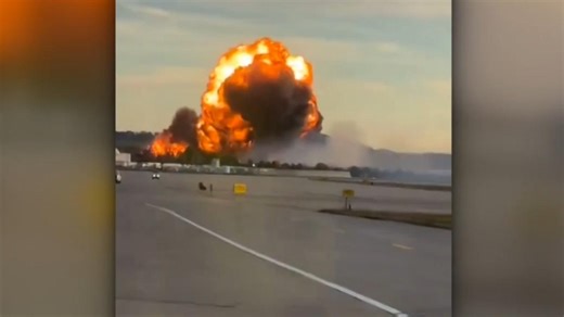 Shocking footage shows plane exploding moments after take-off in the US