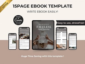 15 Pages Ebook Template, Ready Made Ebook Template, Easy to Use Ebook Template, Easy to Edit With Free Canva, 15 Page Easy to Edit Workbook - Etsy