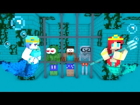 CUTE GIRL MERMAID PRISON BREAK + CHALLENGE - MINECRAFT MONSTER SCHOOL