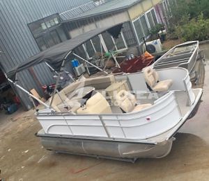 [Hot Item] Allsea New Design 15FT/17FT/19FT Aluminum Welded Mini Floating Sport Racing Pontoon Boat for Sale