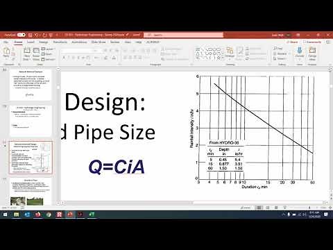 CE 433- Class 5 (24 Jan 2020) Rational Method Pipe Sizing with Spreadsheets, Time of Concentration