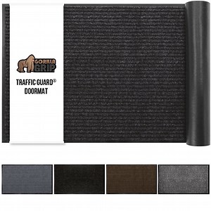 GORILLA GRIP Door Mat, Waterproof, Traffic Guard Commercial Office Doormat, 72x48, Black
