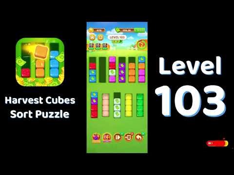 🎮 Harvest Cubes Level 103 Walkthrough 🌱🧩 | Relaxing Sort Game | Solutionguruji