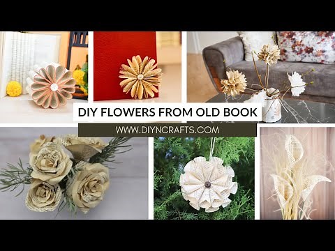 5 Ways to Upcycle Old Books into Flowers! Free and Cute Decorating!