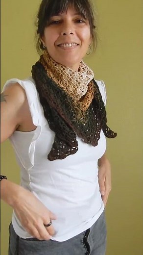 Crochet facile : Châle chèche en triangel - Tuto express