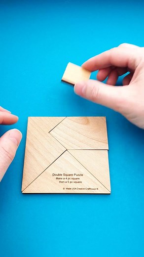 Make a square using 5 parts #Puzzle #puzzles #solution #amzing #toy #toys #satisfyingvideo #fyp