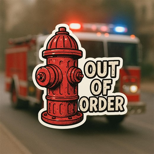 Out of Order Fire Hydrant Sticker: Funny Firefighter Gift - Etsy