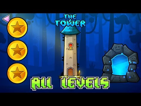 Geometry Dash 2.2 THE TOWER ALL SECRET COINS - All Levels 1-4 [100%]