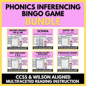 Phonics Inferencing Bingo Game BUNDLE | Science of Reading Aligned
