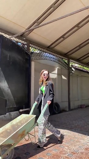 Creative Wheelbarrow Moves in Stylish Outdoor Setting