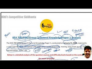 KEA FDA 708 Posts Question Paper Analysis | Difficulty Level, Sources & Strategy