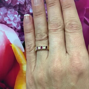 Vintage Ruby & Diamond Band - - - - Rubies and diamonds in a row ♥️...