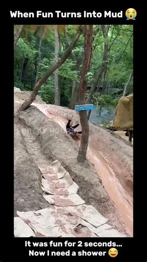 When Fun Turns Into Mud 😭 #donttrythis #mudslidefail #shorts #viralshorts #funny