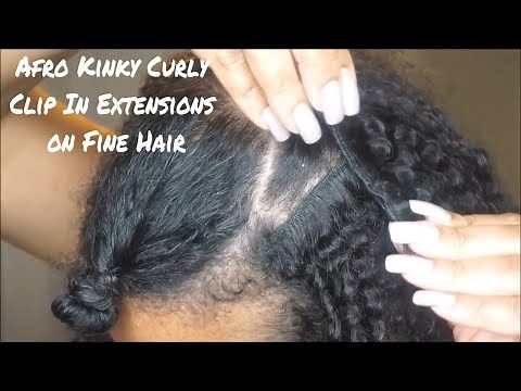 How To Install Afro Curly Kinky Hair Clip Extensions on 3C Natural Hair | Amazing Hair Extensions