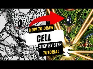 How to draw Dragon Ball Z characters | Cell first form| Dragon Ball art style Step by step Procreate