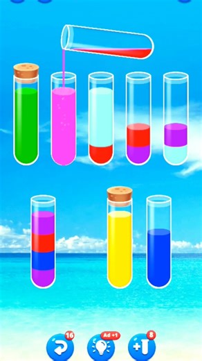 Water Sort Puzzle - Satisfying Color Sorting Gameplay | Relaxing Puzzle Game 🔴🟠🟡🟢⚫ #games #puzzle