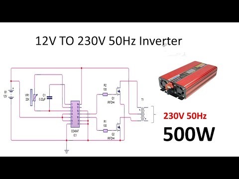 How to make a step up transformer and 12V to 230V 50Hz inverter 500W