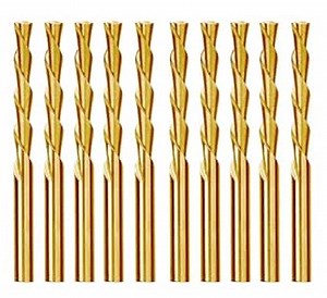 Drywall Cut Out Bit Sabre Point HSS Cutout Router Bit Titanium Nitrided Cutting Zip Bits for Gypsum Board-10Pcs (1/4" -10Pcs)