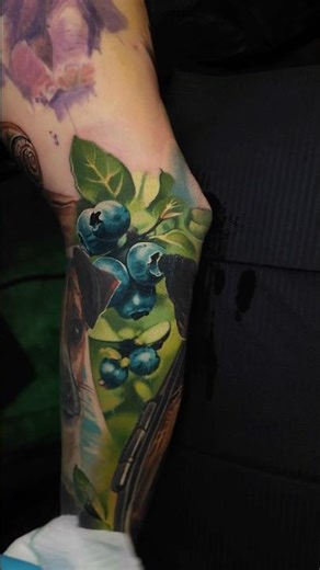 Blueberry cute tattoo | Levgen tattoo tutorial