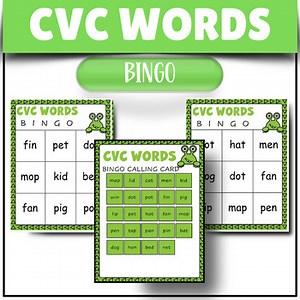 CVC Words Bingo Game|Short Vowel Phonics Practice for Kindergarten & First Grade