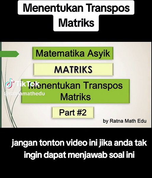 Menentukan Transpos Matriks dalam Matematika