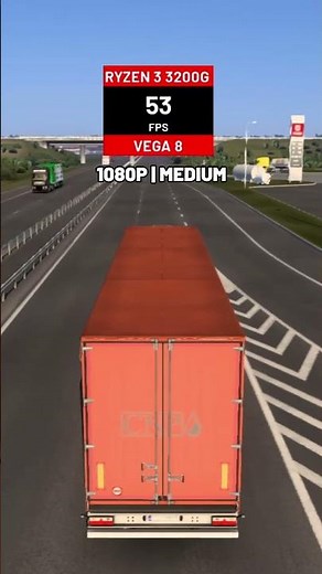Test Euro Truck Simulator 2 on Ryzen 3 3200G | All Settings Test | No GPU | #shorts
