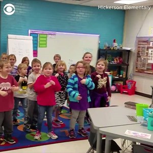 WATCH: Kindergartners in Tennessee learned how to sign "Happy Birthday" to celebrate the 60th birthday of their beloved elementary school custodian, who is hard of hearing. His incredible reaction to the surprise says it all. 💛 💛 https://cbsn.ws/2ytzZ4c | CBS News