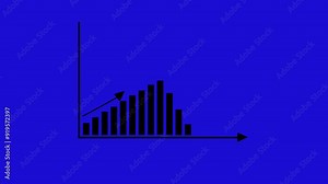 Infographic growth 2D object animation. Increase sales in business flat cartoon 4K video. . Hi tech style charts with grid.