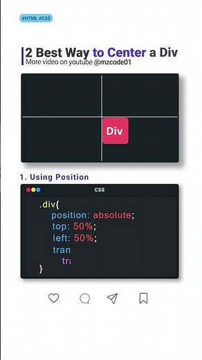 2 Easiest Ways to Center a Div in CSS (Beginner Friendly!) #cssshorts #csstutorial #shorts