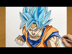 How to Draw Goku Super Saiyan Blue || Dragon Ball Super Color Drawing || Anime Color Drawing