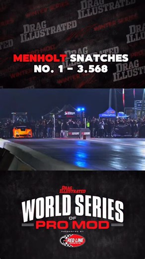 Derek Menholt and Victor Alvarez swap qualifying positions in the final pair of the second Pro Mod qualifying session! Menholt laid down a 3.568-second pass to take the No. 1 spot from Alvarez, who improved slightly to a 3.570 to qualify No. 2 going into day two of qualifying at the Drag Illustrated World Series of Pro Mod presented by Red Line Oil. | Drag Illustrated