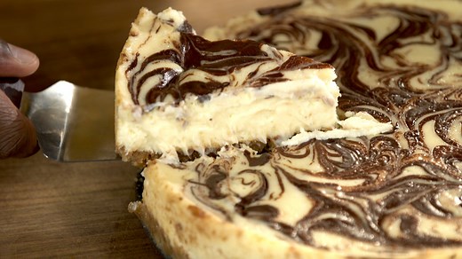 Pretzel Crust Chocolate Swirl Cheesecake Save this recipe: https://taste.md/2cRnba7 More recipes on our app ￼📲 http://taste.md/2sltyPt | Sugar Fix