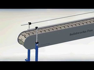 Solidworks Motion Study: Slat Chain Conveyor animation | Motion Study of Chain Conveyor