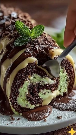 🍫🌿 Fresh Mint Chocolate Roll 🌿🍫