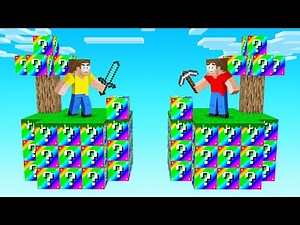 RAINBOW LUCKY BLOCK Sky Block In Minecraft!