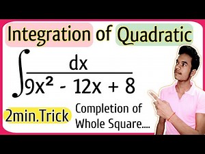 🔴Integration of QUADRATIC. How to INTEGRATE Quadratic Equation.
