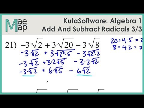 KutaSoftware: Algebra 1- Adding And Subtracting Radicals Part 3