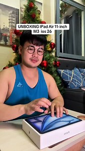 1.1K views · 209 reactions | pag ka bili inibox di na nag karoon ng time mag ubox sobrang excited nilagyan agad ng wallpapwr ni chuchu  #ipad #ipadair #ios26 #unboxing https://vt.tiktok.com/ZSDmX6ADF/ | Mark Anthony Petalbo Borcelo | Facebook