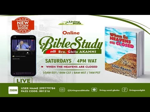 Online Bible Study Saturdays With Bro Gbile Akanni