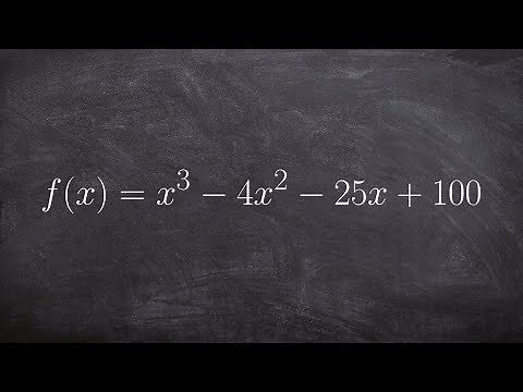 Determine the Zeros of a Polynomial by Factoring