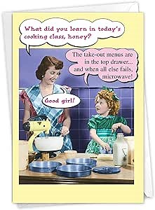 NobleWorks -1 Funny Mothers Day Card with Envelope - Loving, Humor Greeting Card for Mom - Microwave 0071