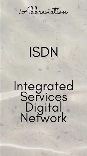 ISDN Integrated Services Digital Network