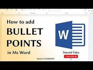 How to Add Bullet Points in MS Word || MS Word for Beginners