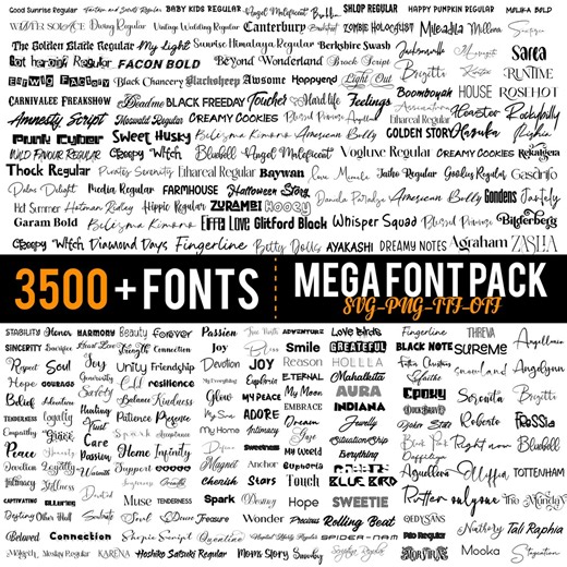 The Ultimate 3500  Fonts, Font Bundle, Cursive Font Bundle, Script Fonts, Canva Font, Commercial Fonts, Branding Font, Procreate Fonts - Etsy