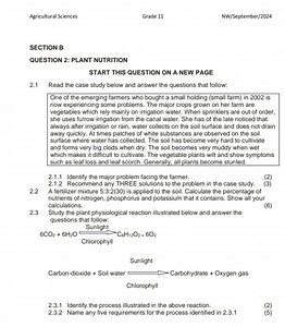 SECTION BQUESTION 2: PLANT NUTRITIONSTART THIS QUESTION ON A... | Filo