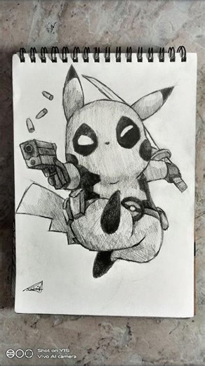 Pikachu X Deadpool 😆 drawing