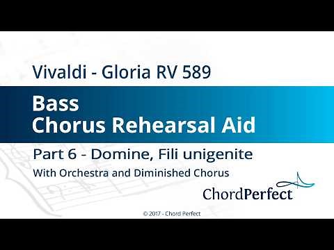 Vivaldi's Gloria Part 6 - Domine, Fili unigenite - Bass Chorus Rehearsal Aid